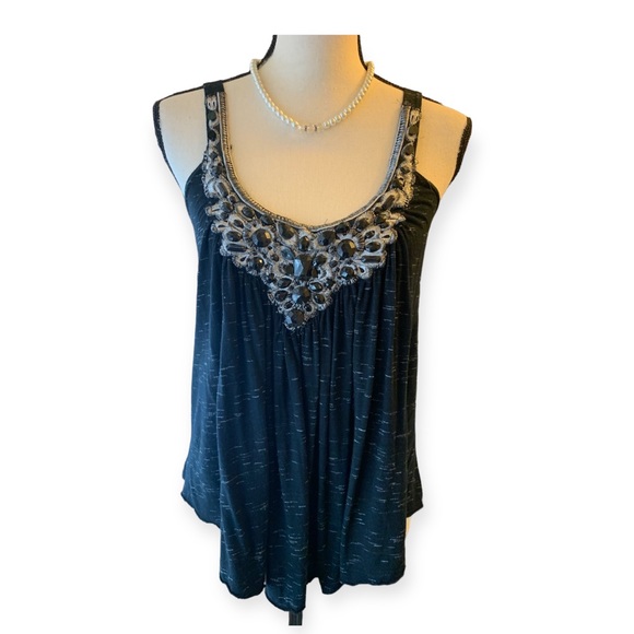 Daytrip | Tops | Day Trip Black Jeweled Tank | Poshmark